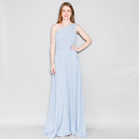 Birdy Grey | Dresses | Birdy Grey Kira Bridesmaid Gown In Dusty Blue ...